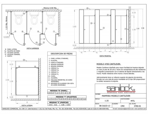 Cantilever Estándar 4700 | Mamparas Sustentables